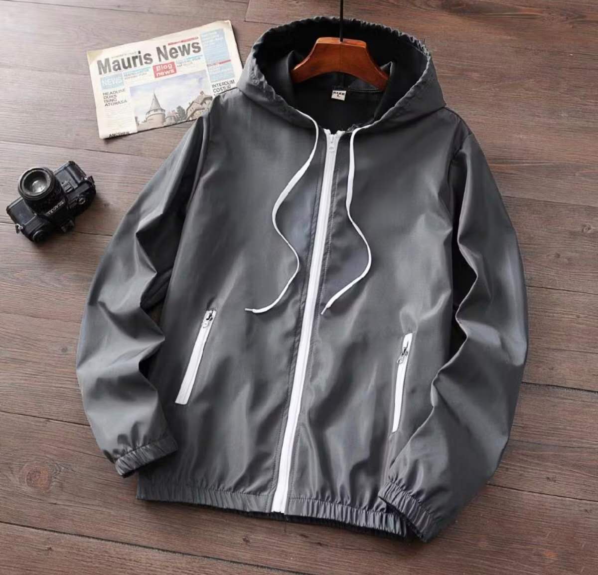 New Fashion Jacket with hoodies zipper Casual Motorcycle Bomber Jacket ...