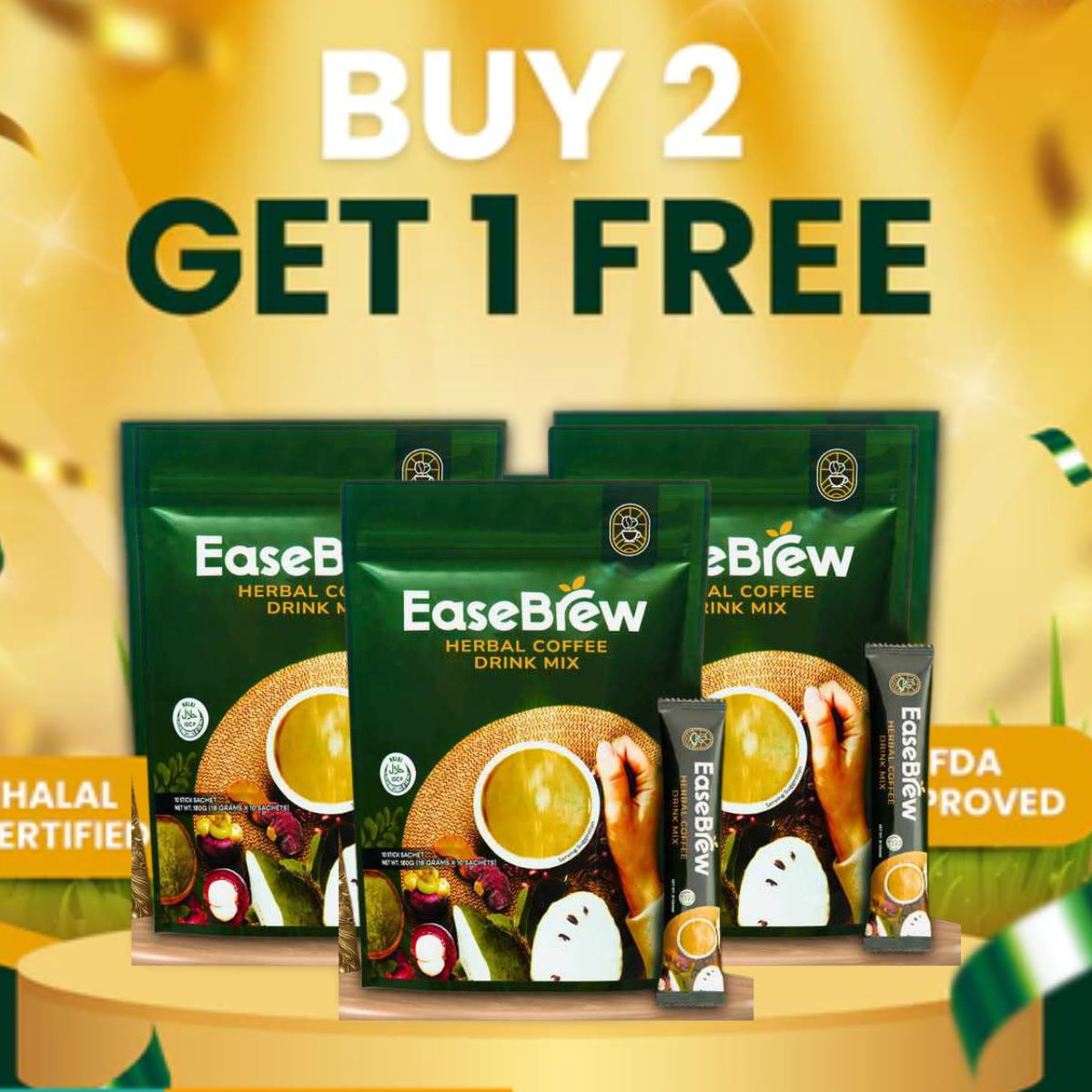 EaseBrew Herbal Coffee Drink Mix 100% Organic (2BOX) | Shopee Philippines