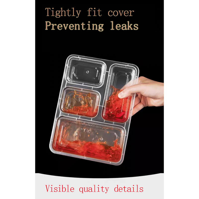 50PCS Microwavable Plastic Container Disposable Lunch Box 2/3/4/5 ...