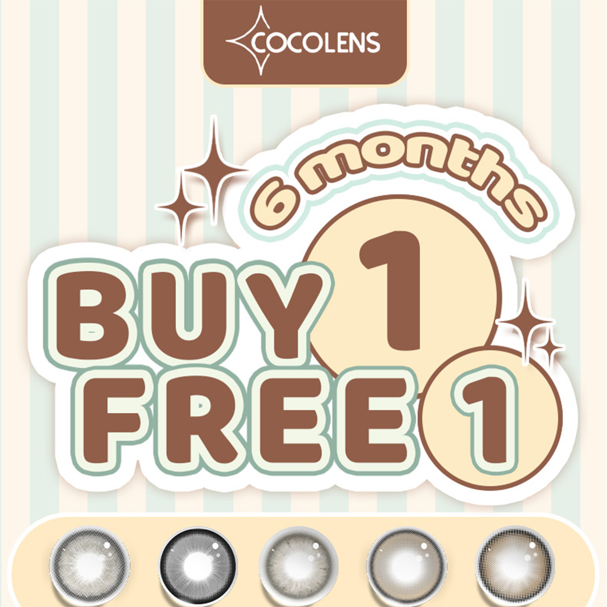 COCOLENS BUY 1 FREE 1 College Students graded contact lens brown gray ...