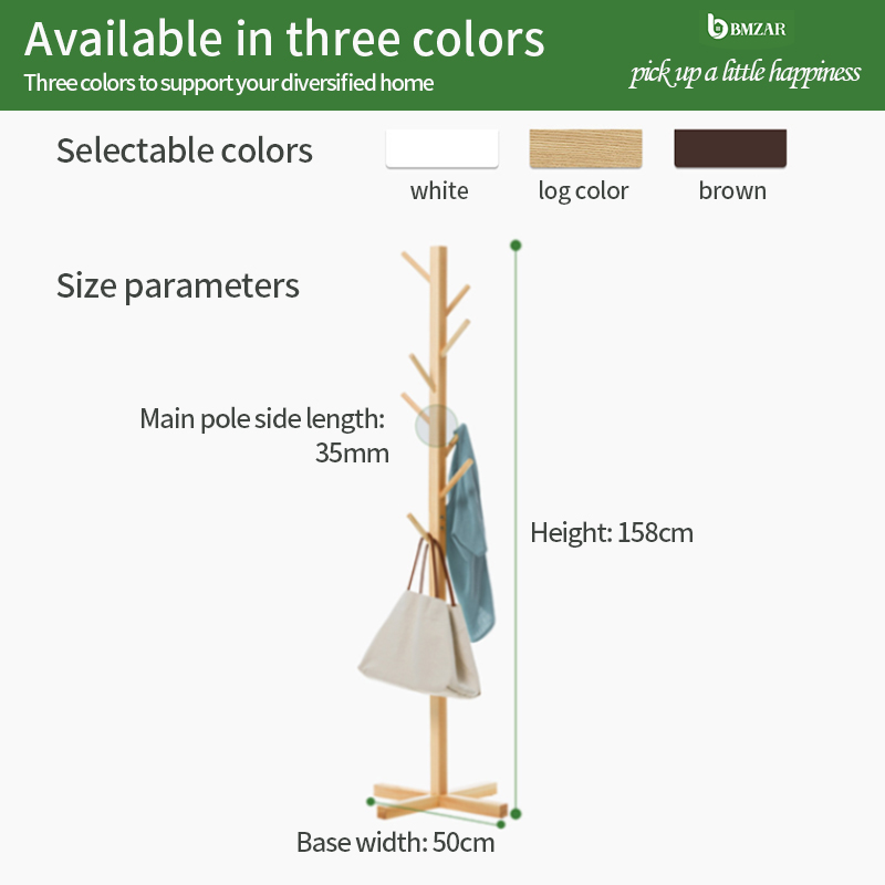 TUBUAN Original Bamboo Coat Rack Triangle Tree-Shaped Clothes Rack ...