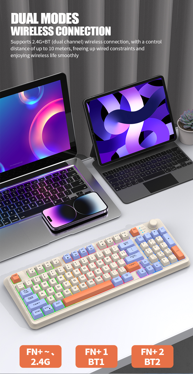 XUNFOX Gaming Keyboard Fashion Color Mixing 94 Keys Wired USB ...