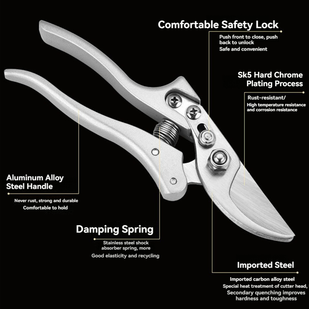SK5 Gardening Pruning Shears High Carbon Steel Cutter Garden Plant Scissors Branch Hands Pruner ...