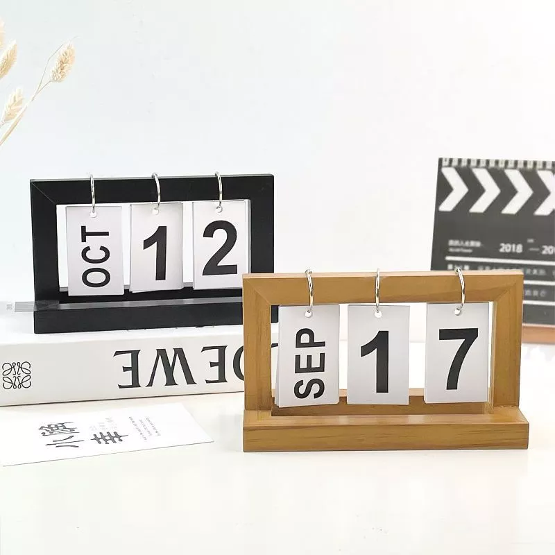 Wooden Calendar Board Minimalist Desktop Table Home Office Decoration ...