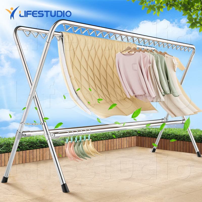 【with Hook】Life Windproof Drying Rack 200cm Foldable Sampayan Carbon ...