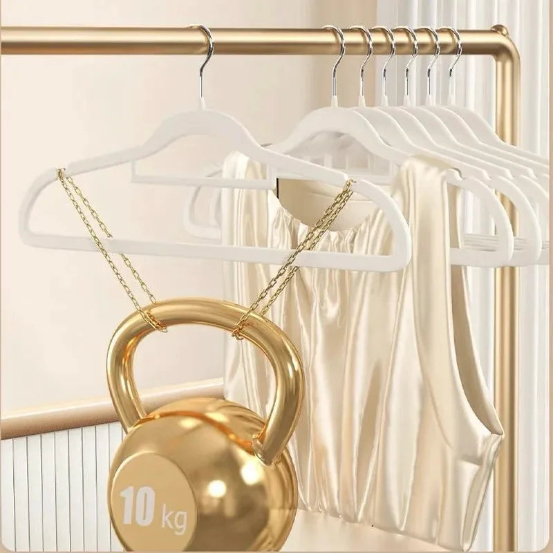 50pcs Elastic Velvet Hanger, Clothes Do Not Deform Drying Rack | Shopee ...