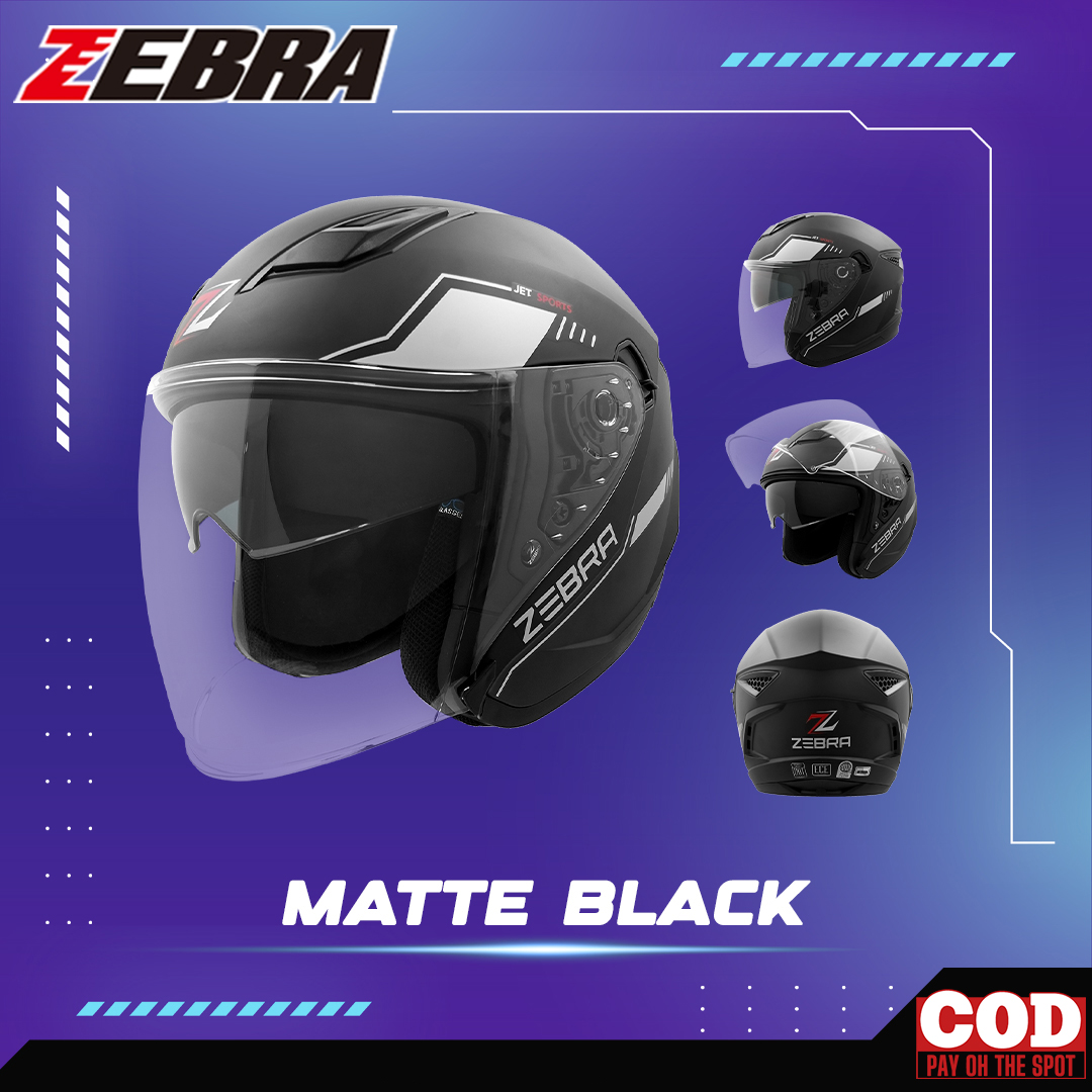 Zebra YM-829 Dual Visor Half Face Helmet For Motorcycle Women And Men ...