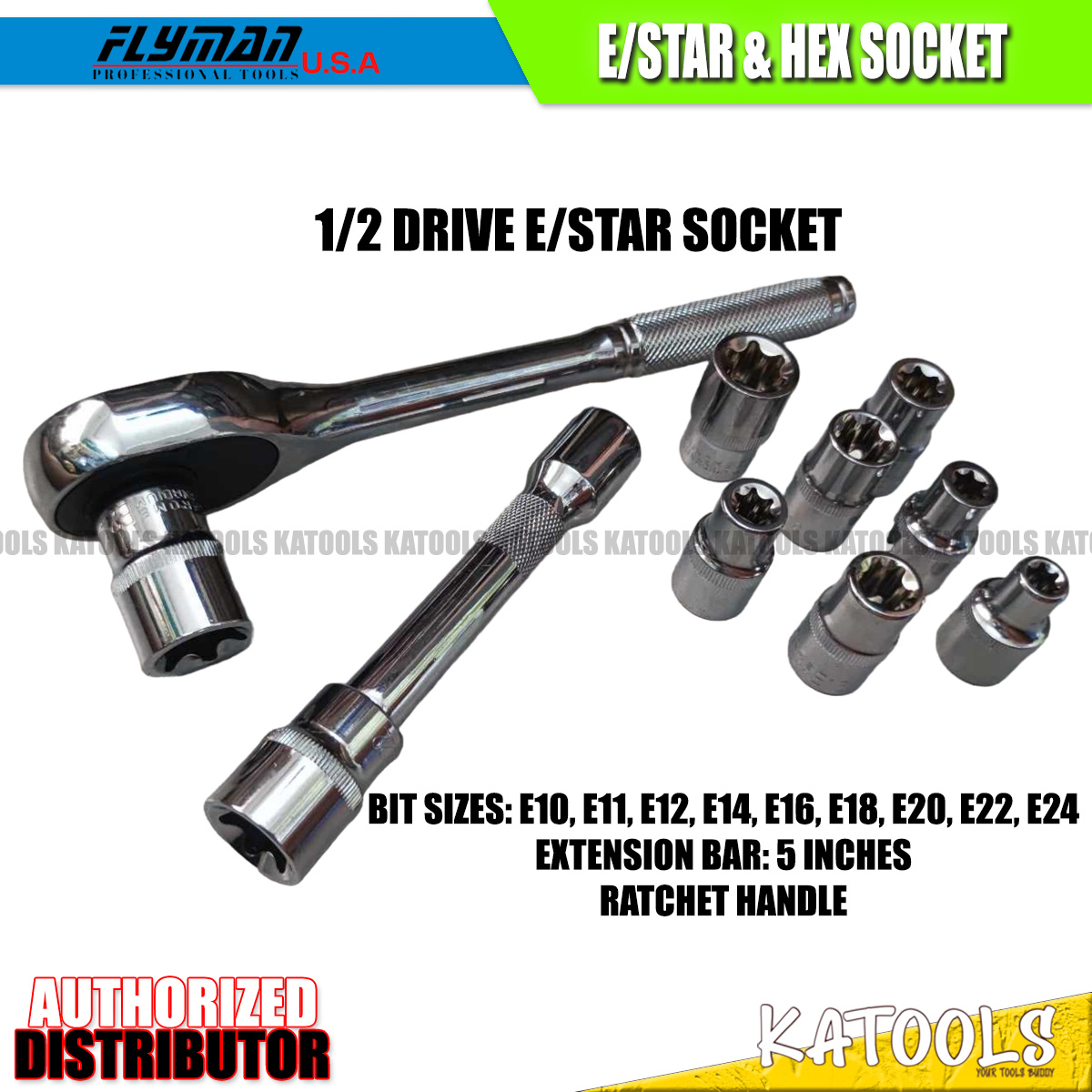 KATOOLS ~ Flyman 11pcs E or Star Socket Hex Socket Allen Socket Bit ...