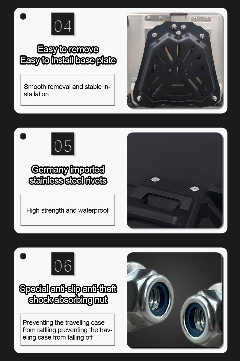 Alloy Motorcycle Top Box Motorcycle Box Anti Scratch Series With Base ...