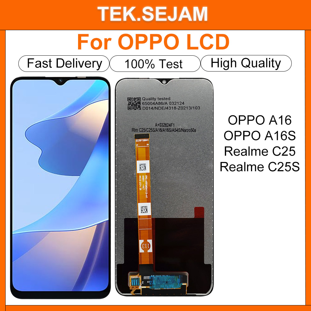 TEK.SEJAM Original LCD For OPPO A16 A16S Realme C25 C25S Touch Screen Display Replacement lcd ...