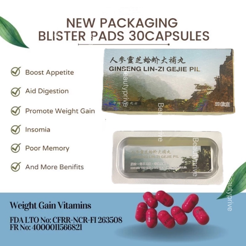 Beautyprive Ginseng Linzi Pil for Kids and Adults (10 capsules per pad ...