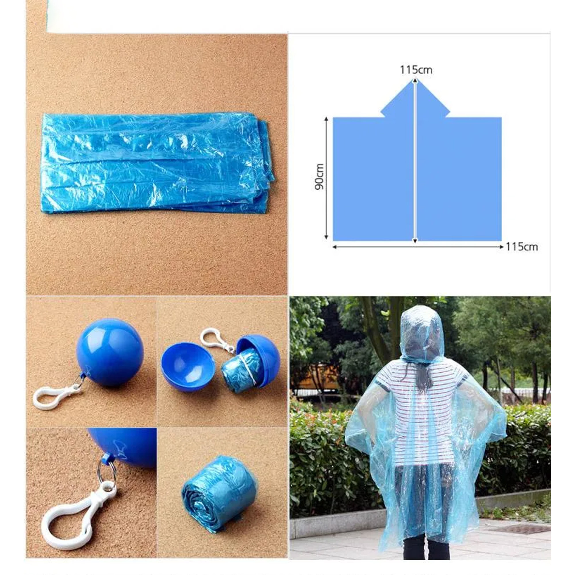Card Raincoat Disposable Portable Raincoat Whole Body Rain Cover ...