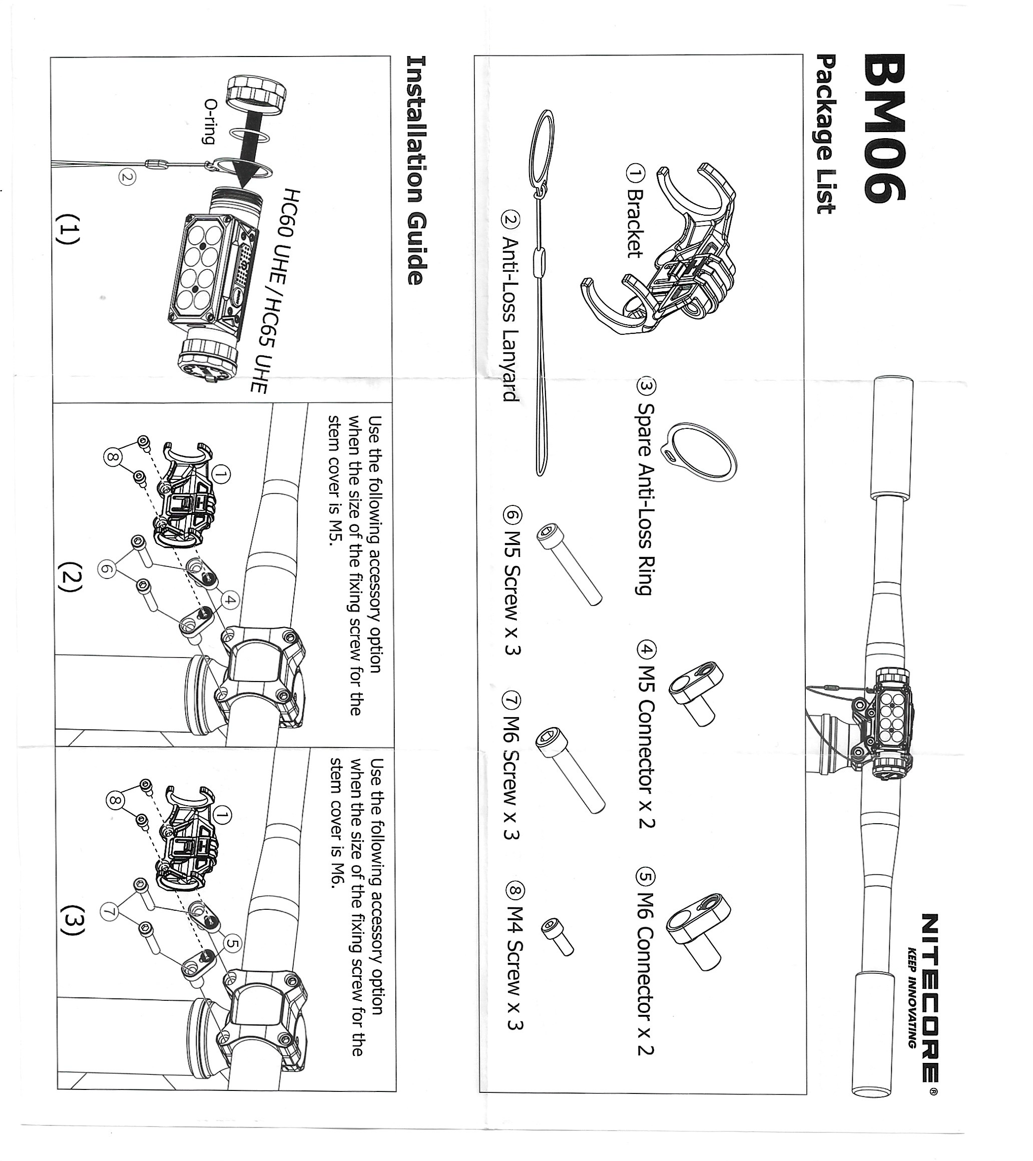Nitecore BM06 Bike Mount for Headlamp - HC65 UHE - HC60 UHE - Mountain ...