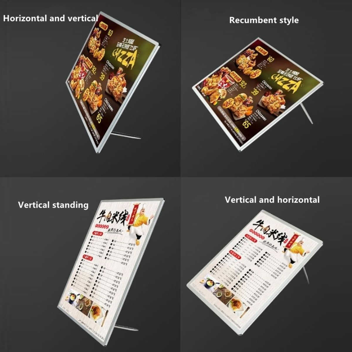 LED Menu Table Stand / Order Board Display Light Table Price List Milk ...