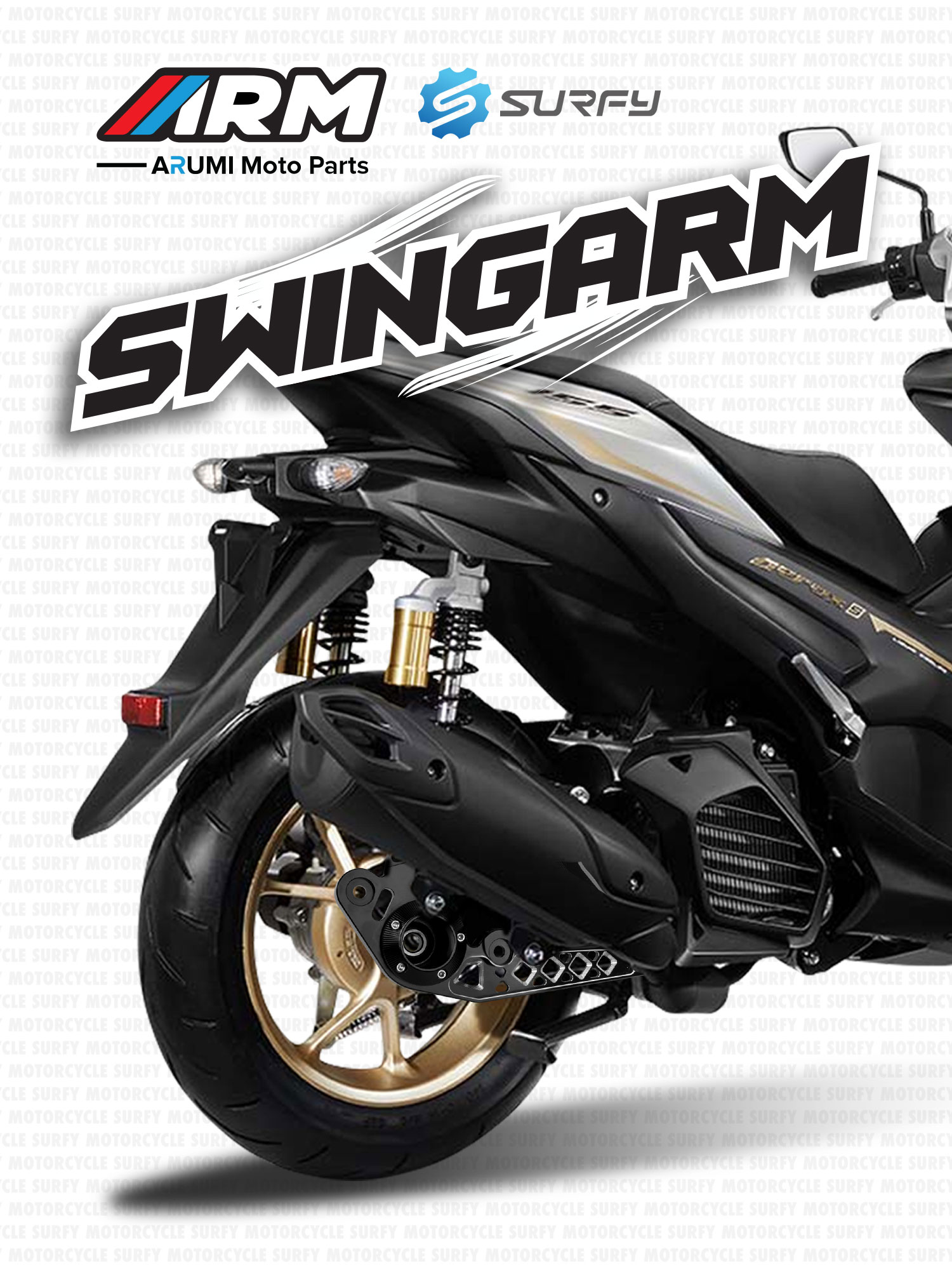ARM Premium Swing Arm CNC 2-Color Aluminum Design For Nmax Aerox v1&v2 ...