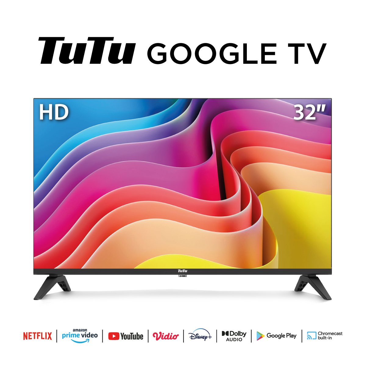 TuTu 32 inch Google TV (Powered by HKC) HD Ready LED Frameless, Wi-Fi ...