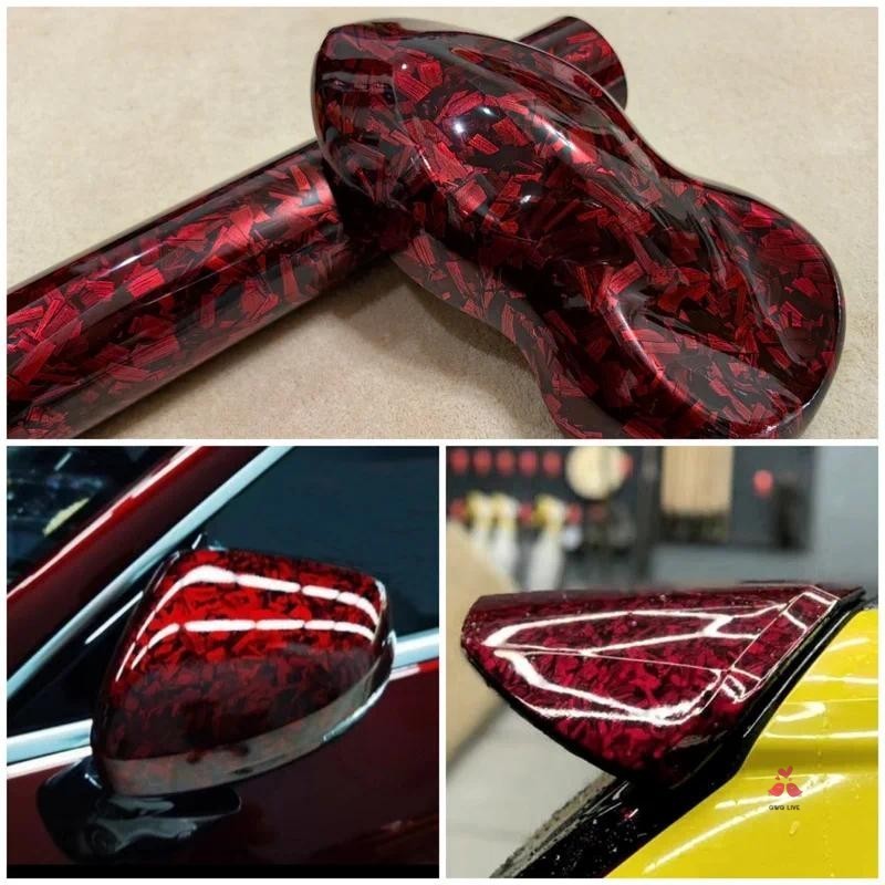 PET Carbon Fiber Color Change Sticker Glossy Interior Rearview Mirror ...