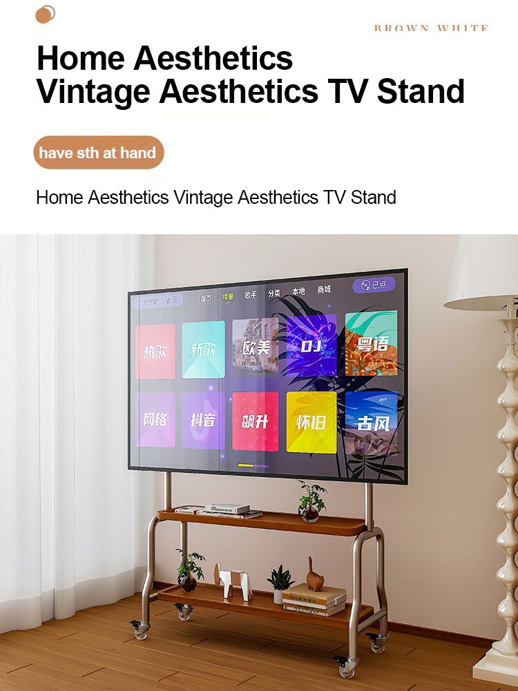 Removable vertical TV stand Floor stainless steel TV bracket wall ...