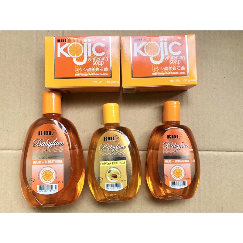 RDL BabyFace Facial Cleanser Skin 75ml, 150ml, 250ml with Kojic and ...