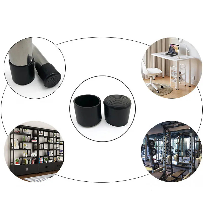 1pc Rubber Footings Round Tubular End Cap Furniture Leg Cover Table ...