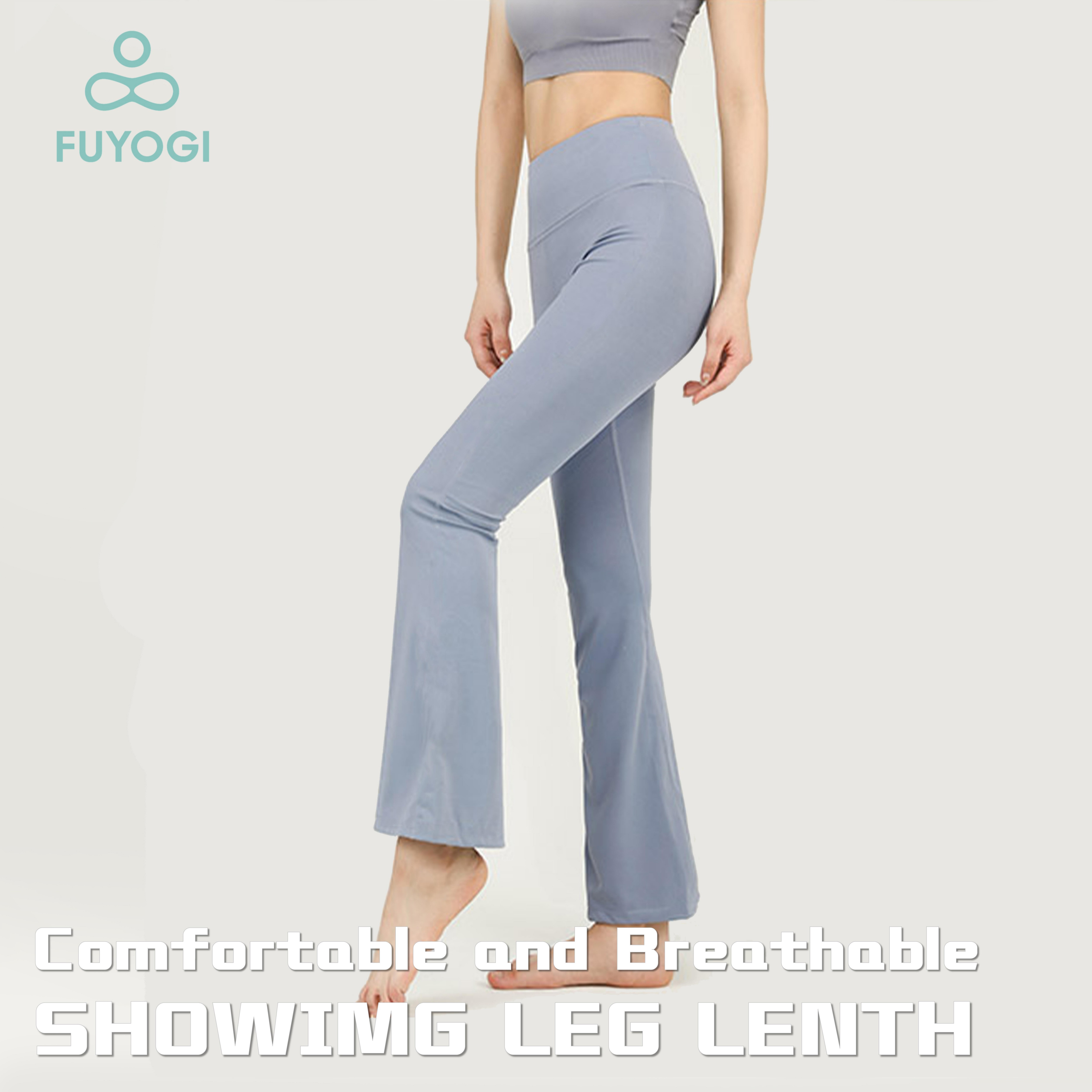 FUYOGI Flare Leg Yoga Pants Quick Dry Water-Resistant High Waist Hip ...