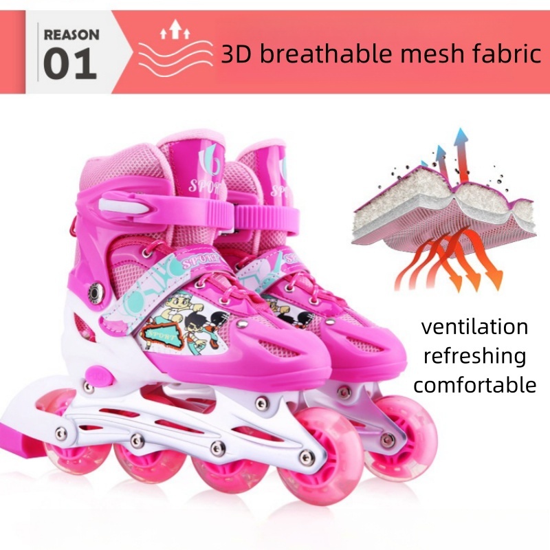 KV Kid Inline Skate Roller Shoes Roller Skates With Flash Wheel Skating ...