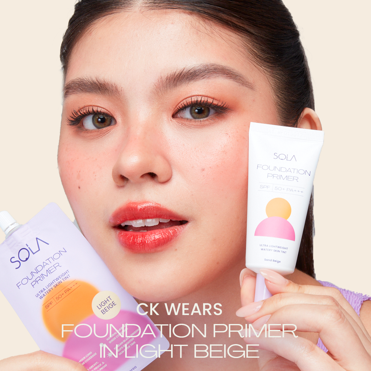 Sola Foundation Primer SPF50PA+++ 30ml Bundle of 2 (Tinted Sunscreen ...