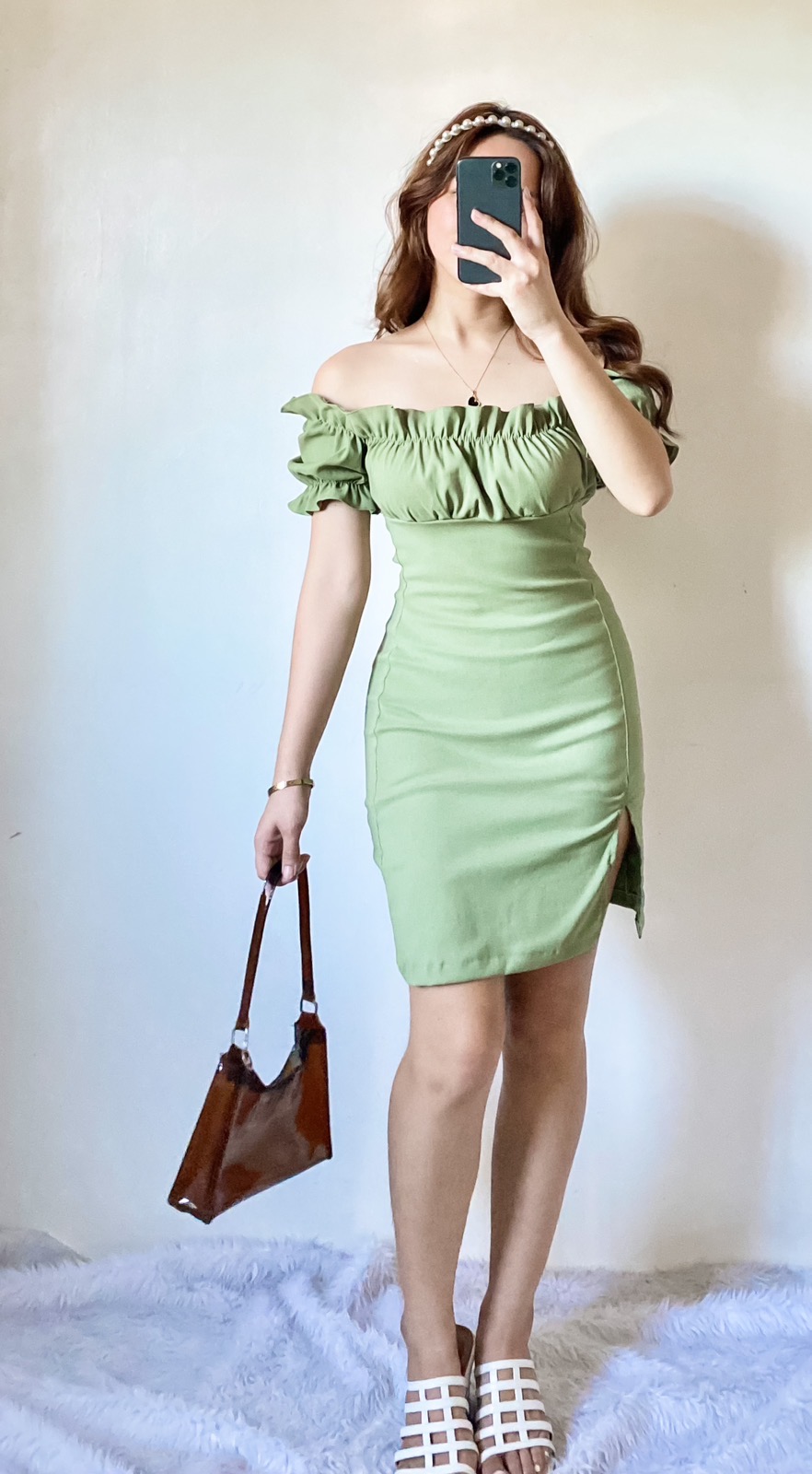 Mia Puff Sleeves Ruched Dress • Justhis Clothing | Shopee Philippines