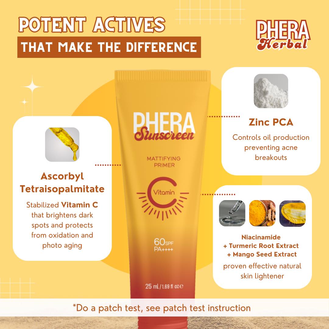 MIXTRUE BEAUTY PHERA SUNSCREEN40ml MATTIFYING PRIMER with STABILIZED VITAMIN C | Shopee Philippines