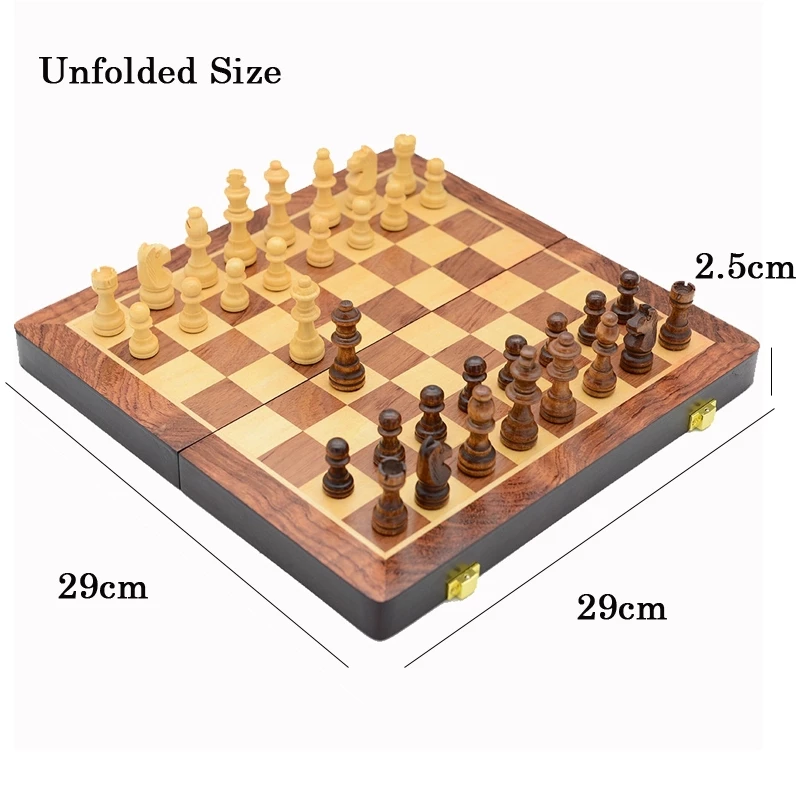 Luxury Magnetic Chess Set Traditional Wooden Folding Chess board Game ...