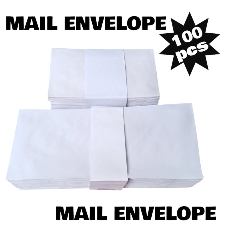White Mail Envelope Long Short 100pcs in 1pack | Shopee Philippines