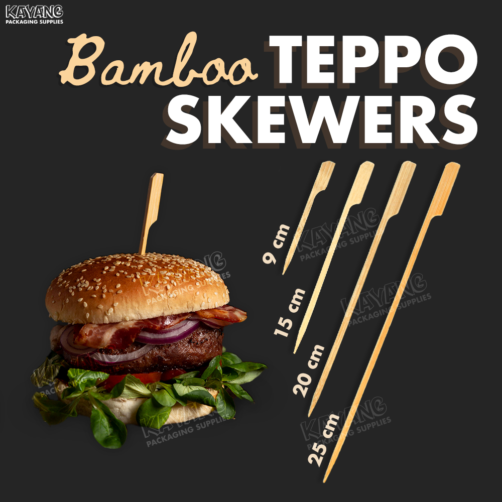 [100PCS] Bamboo Teppo Skewer ( 9cm 15cm 20cm 25cm ), Disposable, for ...