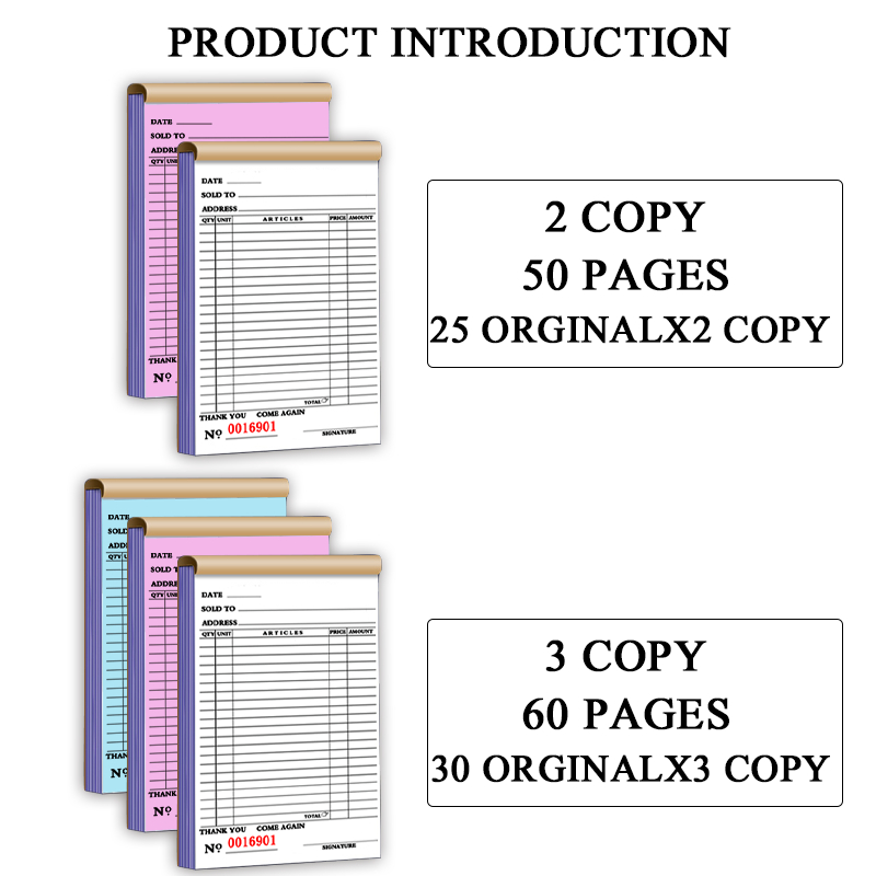 5/10booklet Order Sheet 3 size carbon paper receipt resibo duplicate ...