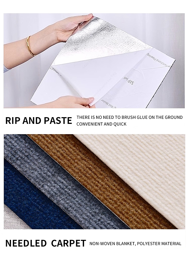 50pcs Carpet Floor Self-Adhesive Non-slip Carpet Sticker 30x30cm Square ...