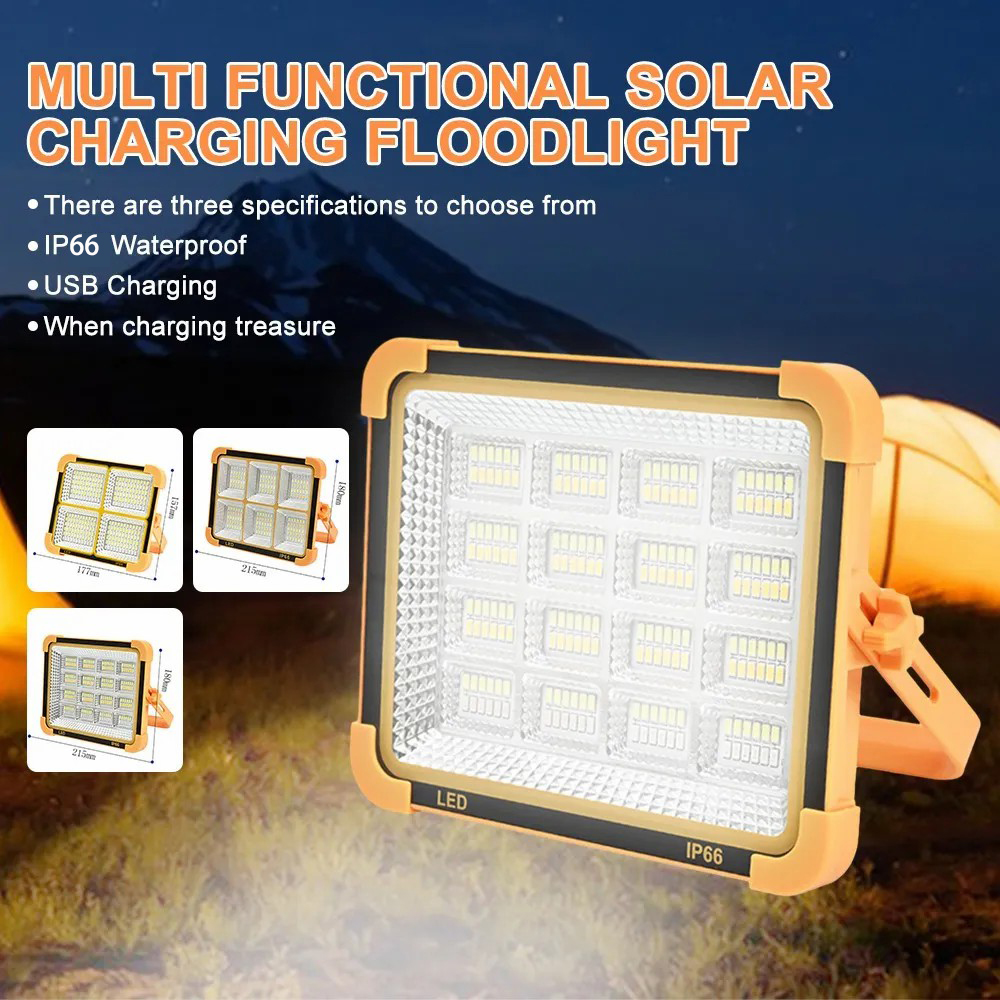 Solar Light Outdoor Waterproof Flashlight Rechargeable LED Flood Lamp ...