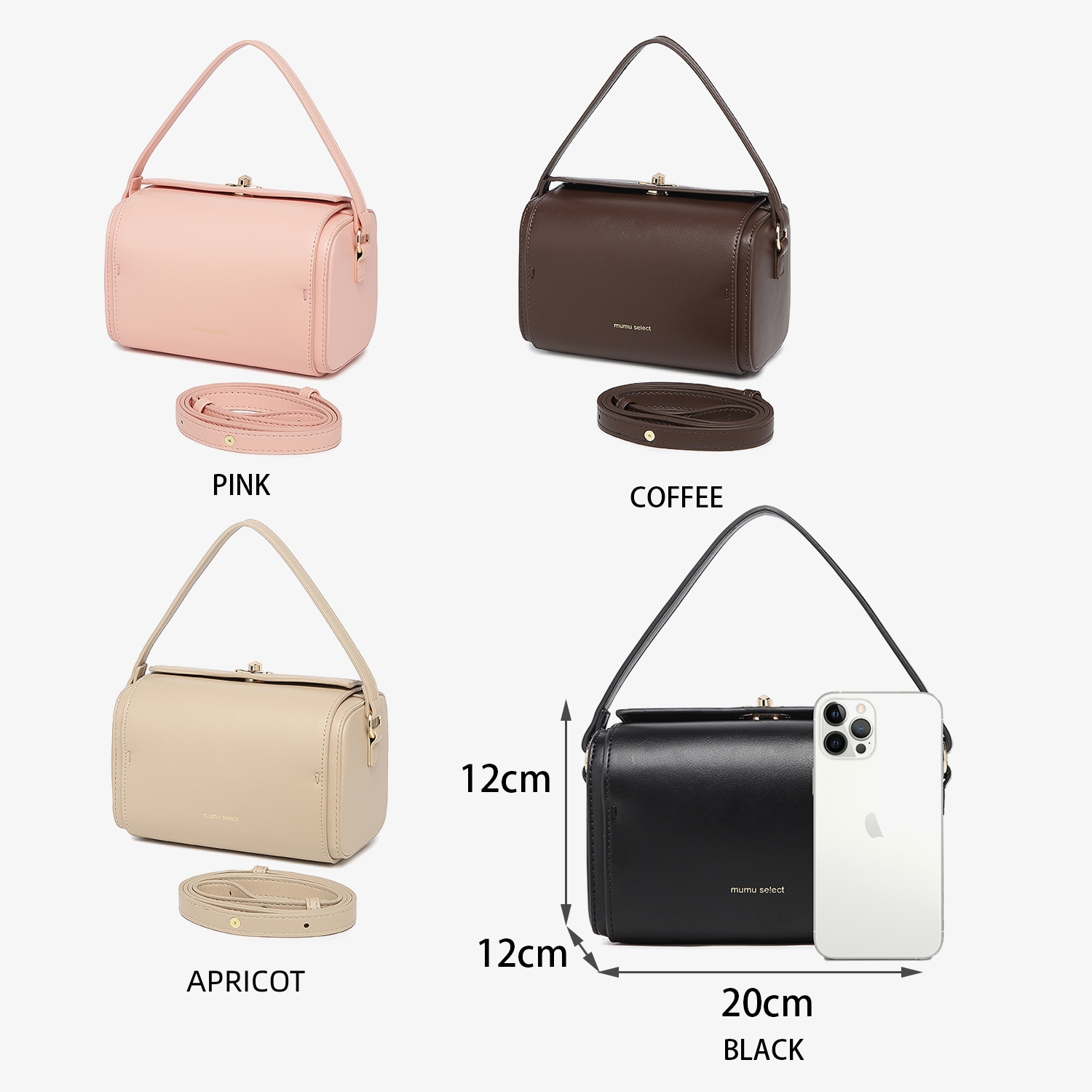 【Mumu Select】M531 Cute Women Leather Box Bag Shoulder Sling Bexley Bags ...