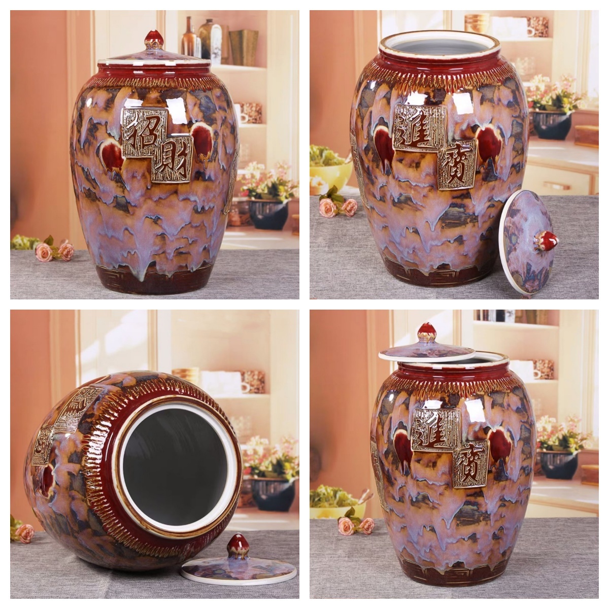 Rice storage container 25kg/50kilos Ceramic airtight porcelain big jar ...