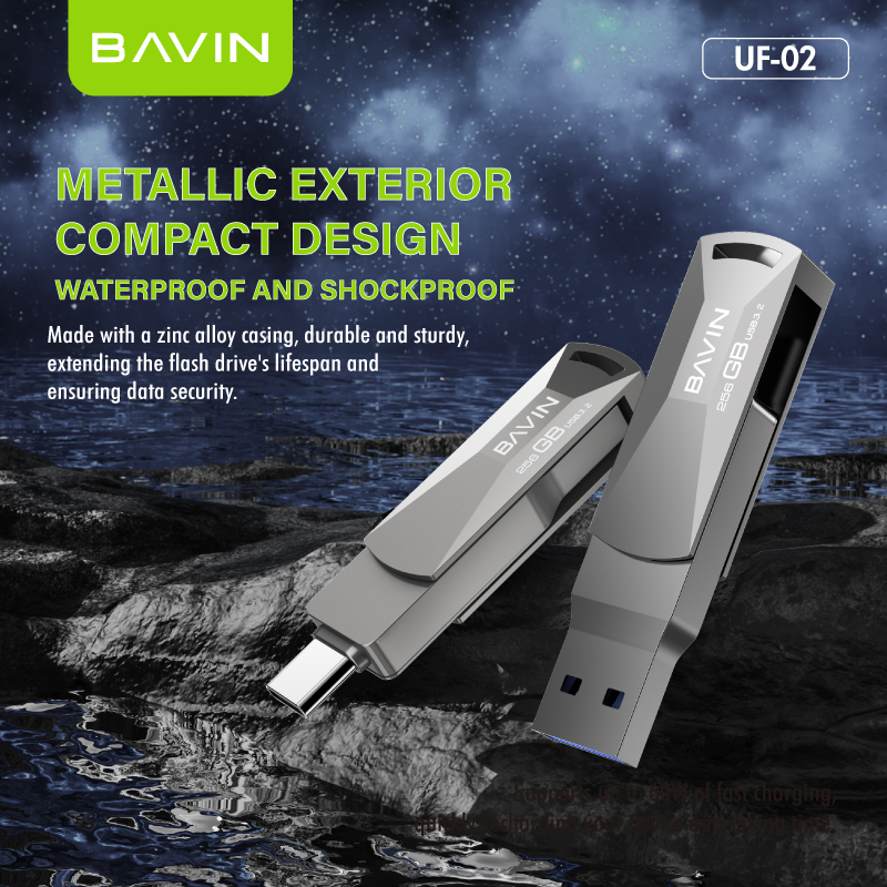 BAVIN UF02 Dual Interface USB 3.2 & Type-C Flash Drive High-Speed Plug ...