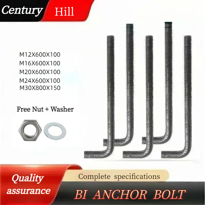 Anchor Bolt L-Type with Nut and Washer for M12, M16, M20, M24, M30 ...