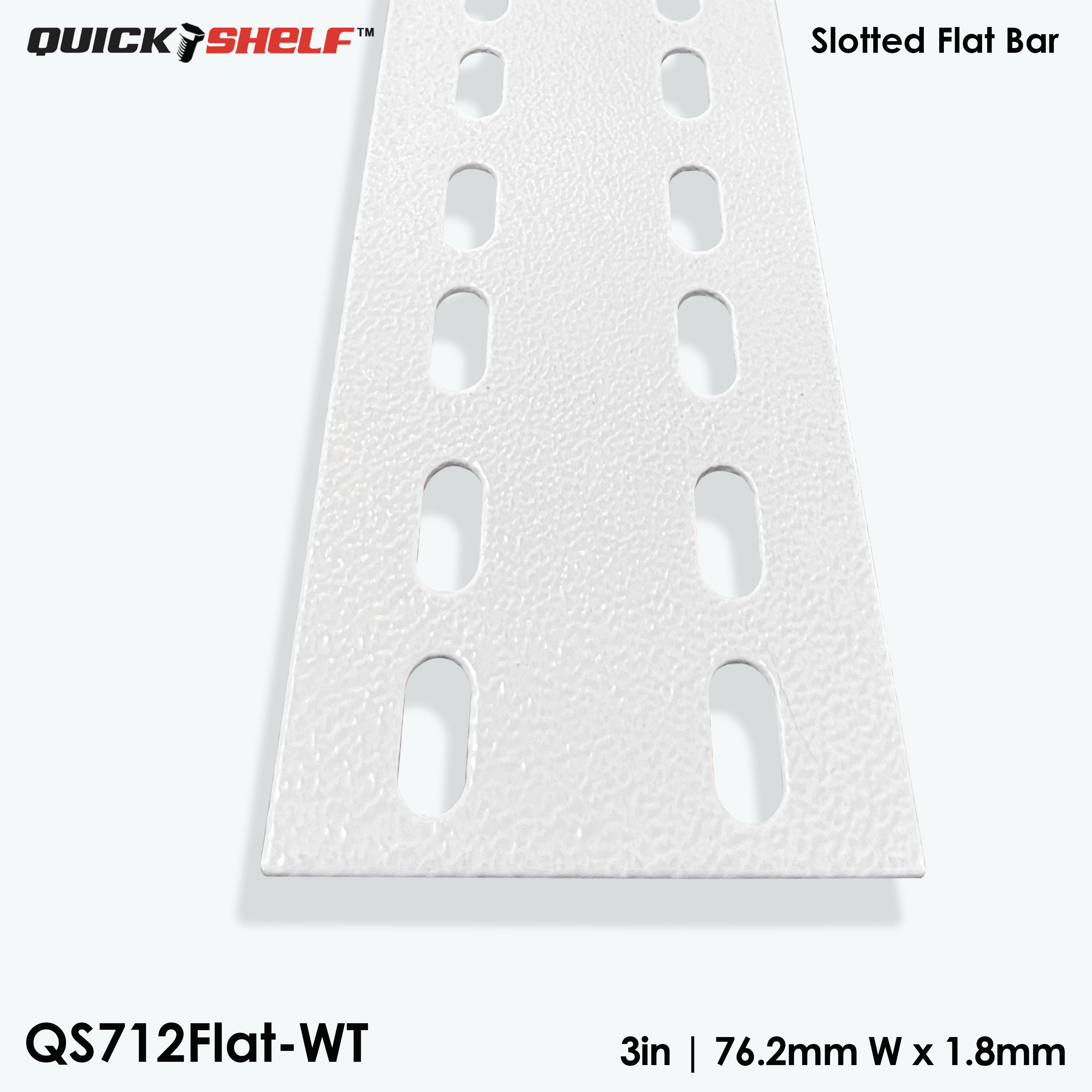 QS DIY Slotted Bar FLAT Sheet 3-in x1.8mm QS712Flat Heavy-Duty ...