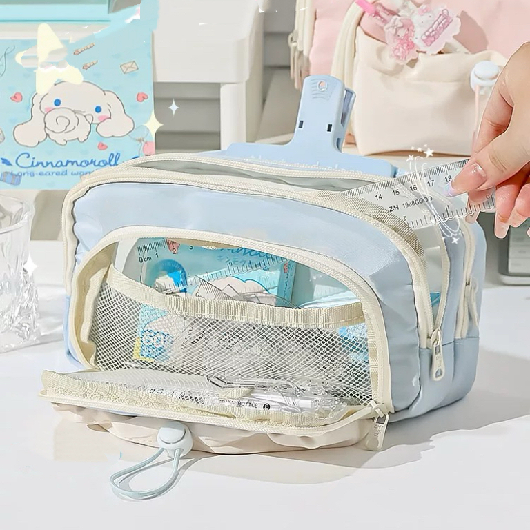 5Layer Cute Drawstring Pencil Case Pencil Box Aesthetic Student Pen Bag ...