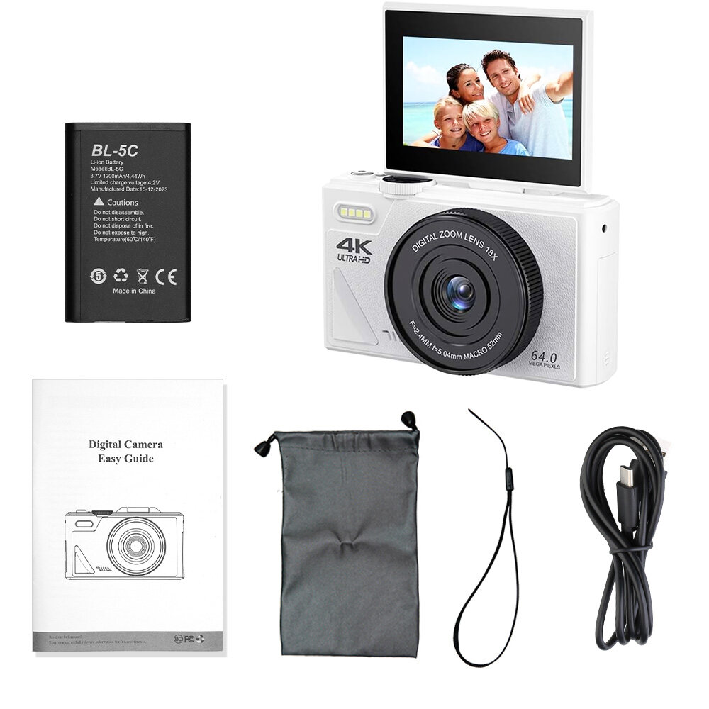 5K Digital Camera 5K UHD 75MP Compact Digital Photography Camera18X ...