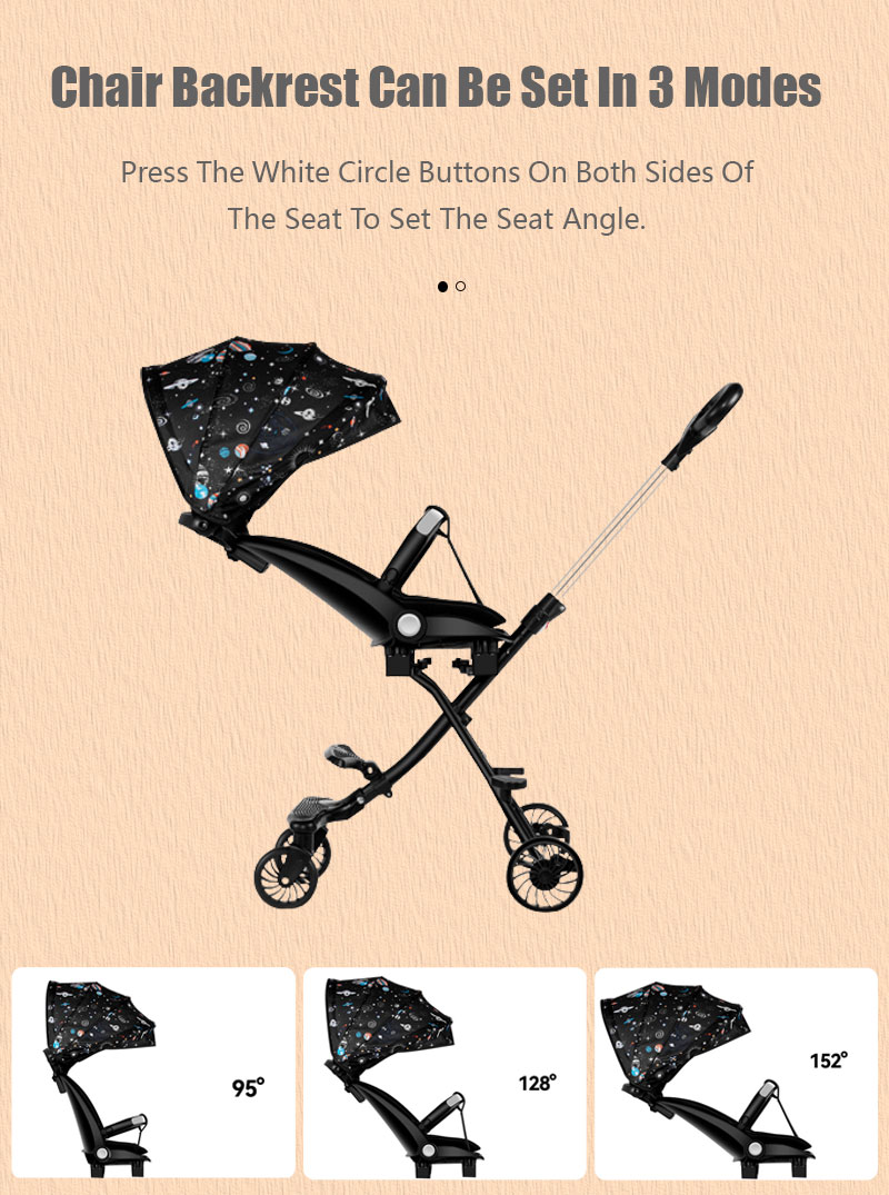 Rabbit Baby Stroller Foldable Two-Way Portable Light Weight Can Sit And ...