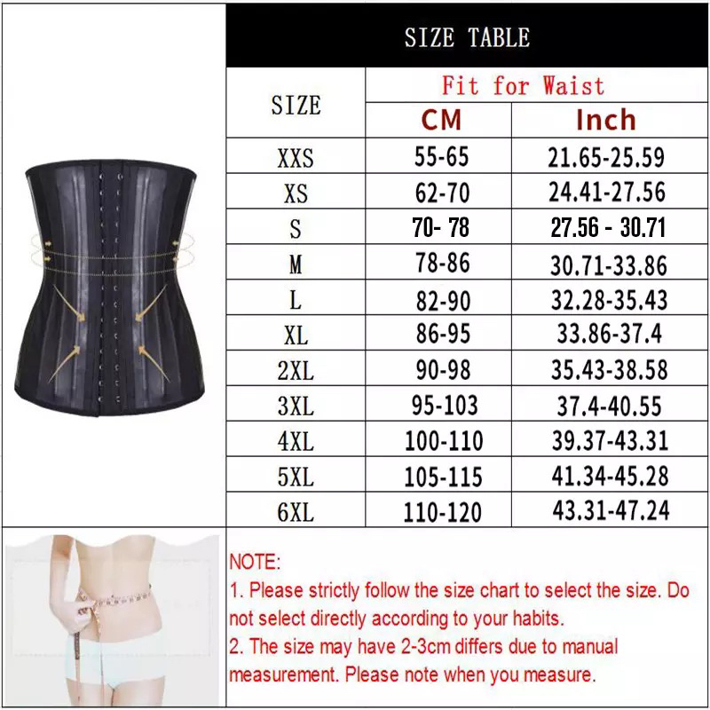 ★1-3Days Delivery Corset 25 Steel Boned Latex Waist Trainer Cincher ...