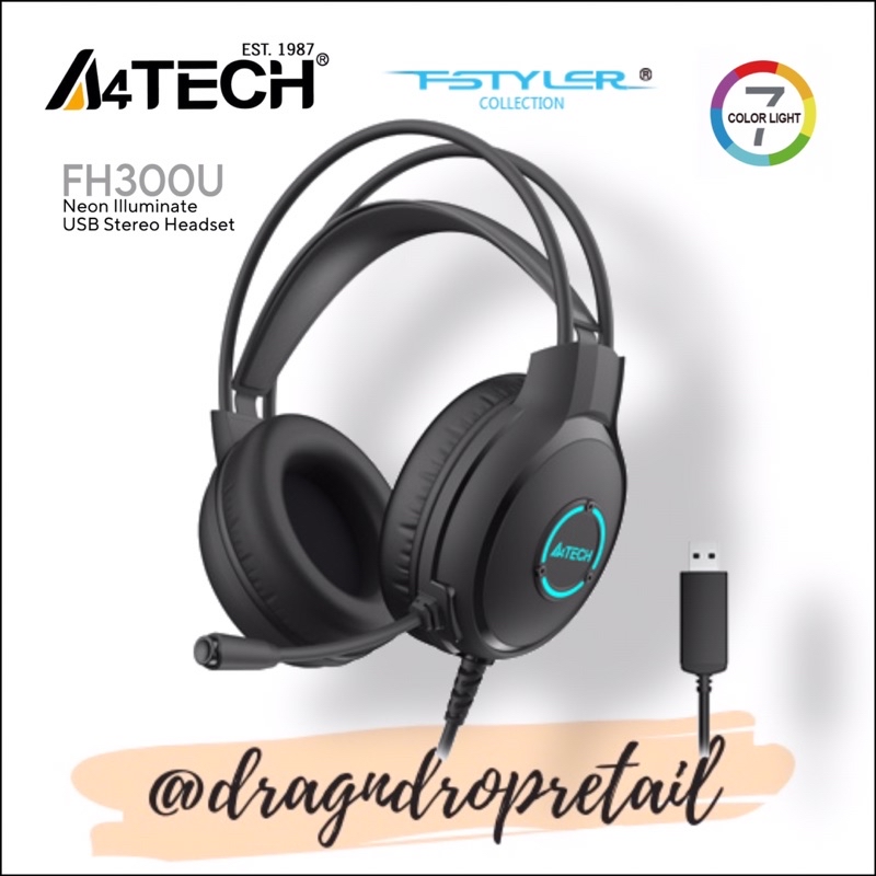 A4TECH FSTYLER FH300U Neon Illuminate Stereo HUSB Headset, Noise ...