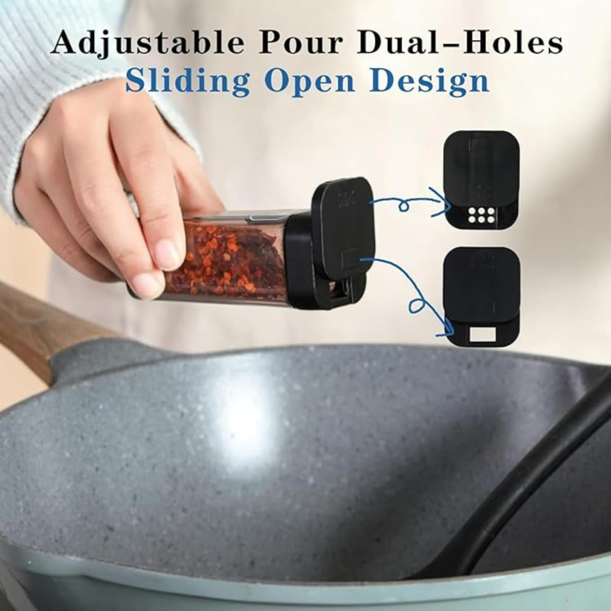 4pcs/Set Transparent Seasoning Jars for Kitchen Utensils and Gadgets ...