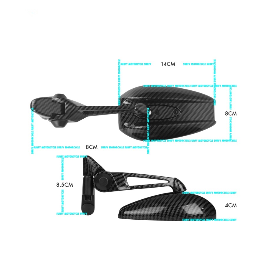 Street King Side Mirror v1 Carbon Fiber Design Blue Lens CNC Alloy ...