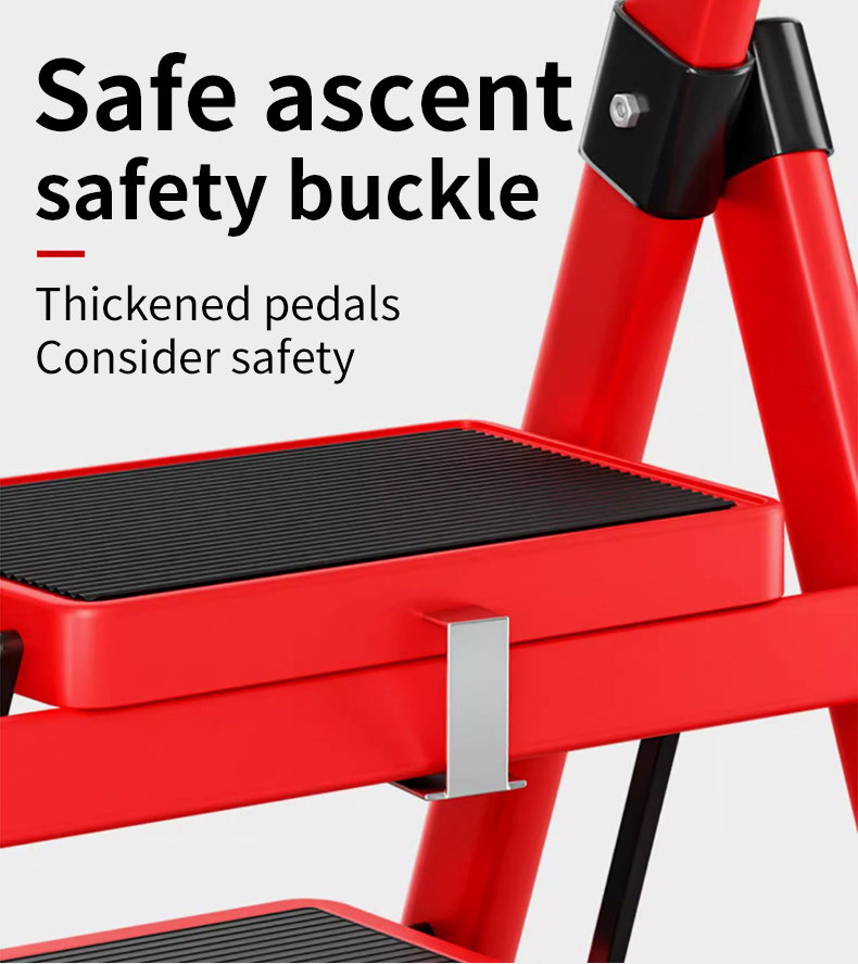 Ladder carbon steel foldable 3/4/5/6 step ladder safety non-slip ...