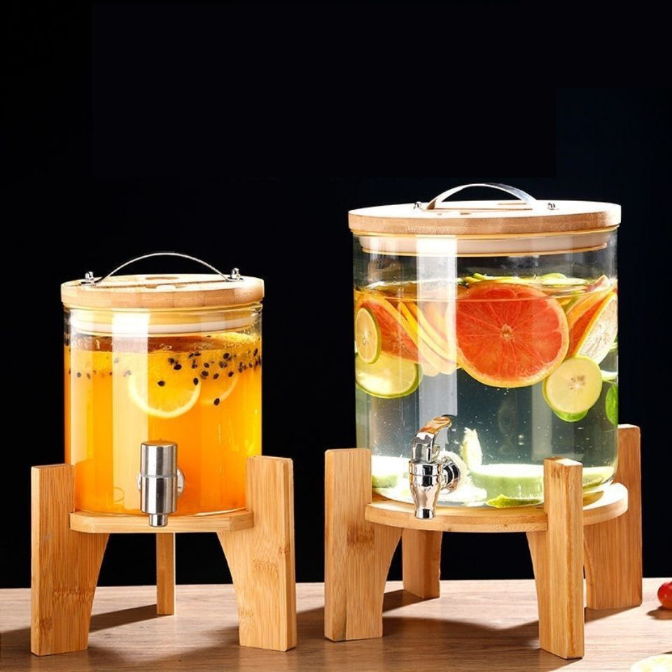 1.5L 2.5L 4L 5L Elegant Glass juice wine dispenser with tap| glass beverage dispenser jar ...
