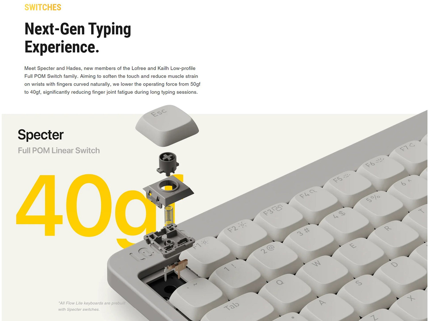 Lofree Flow Lite 100 Keys Triple Mode Low Profile Mechanical Keyboard ...